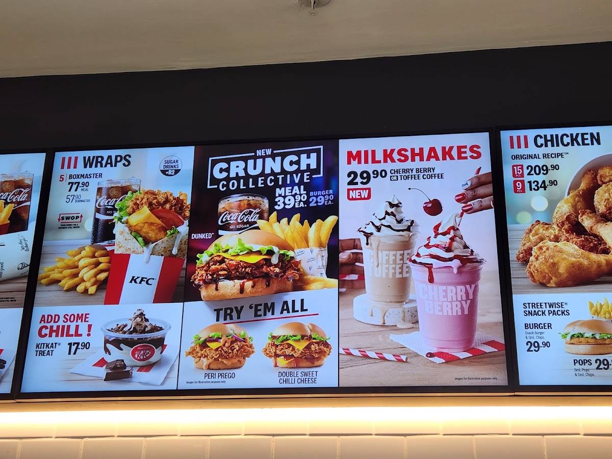 Speisekarte von KFC Gateway Food Court restaurant, Umhlanga, 1 Palm Blvd