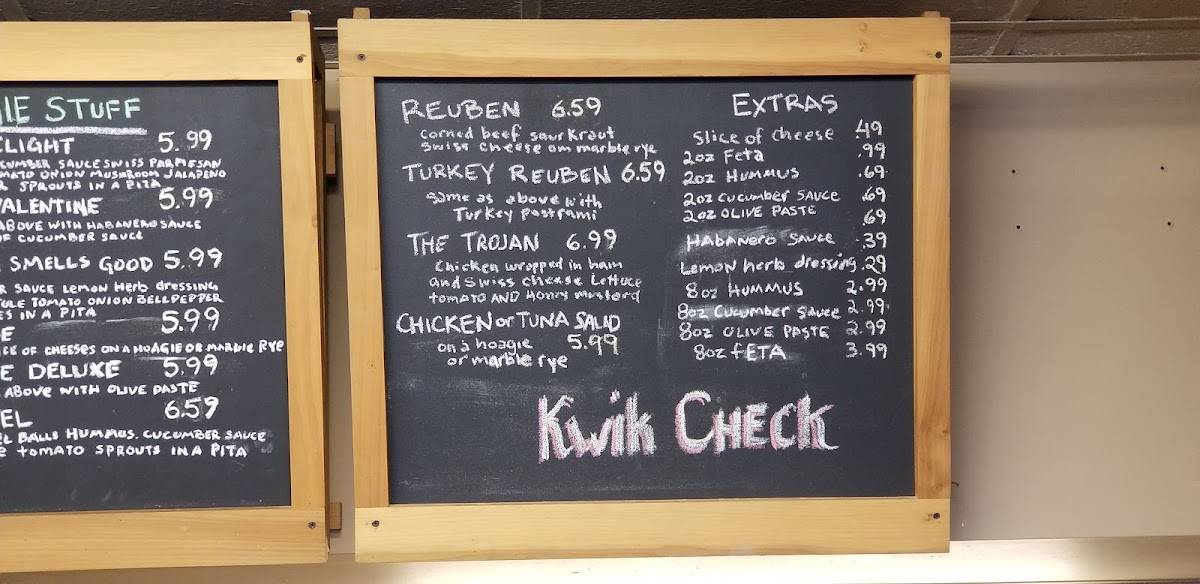 Menu at Kwik Chek restaurant, Memphis