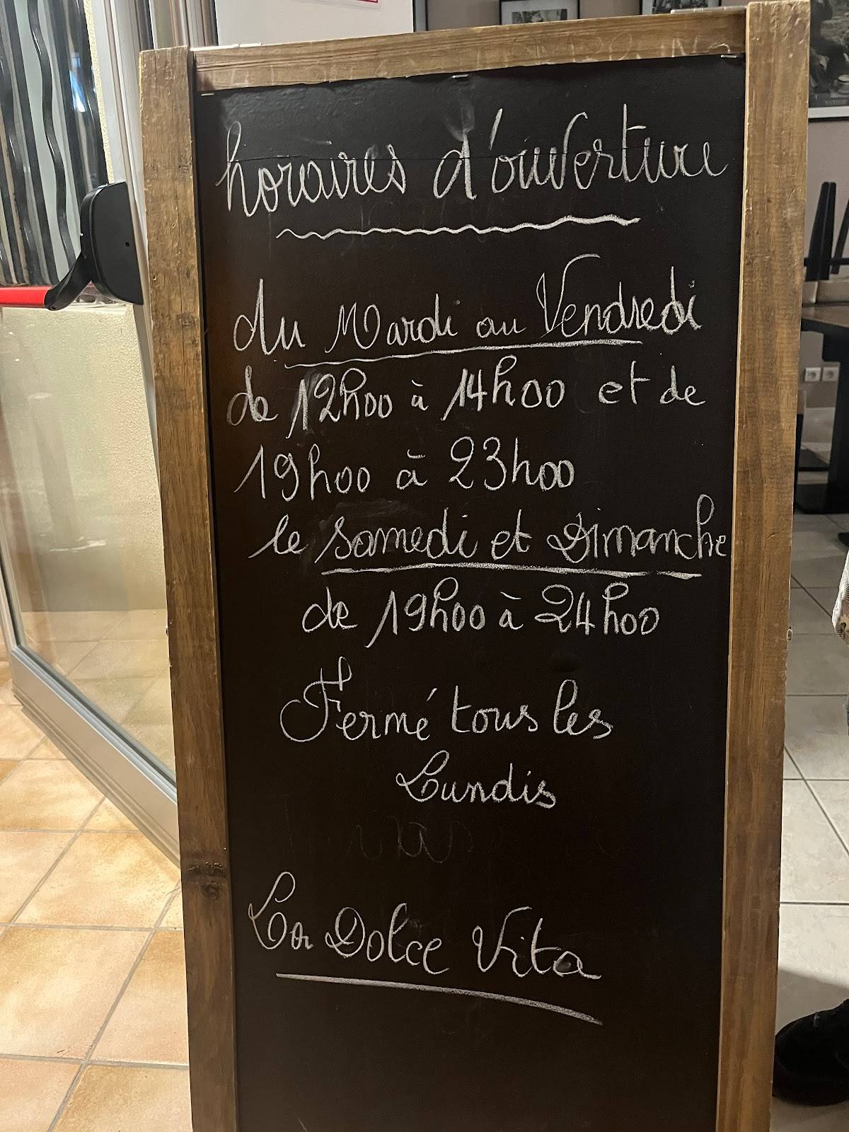 Menu au LA DOLCE VITA DA BRUNO restaurant, Sorgues