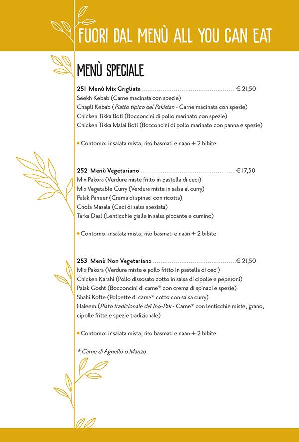 Menu da L'Angolo Orientale - (Halal) Indian/Pakistani - (ALL YOU CAN ...