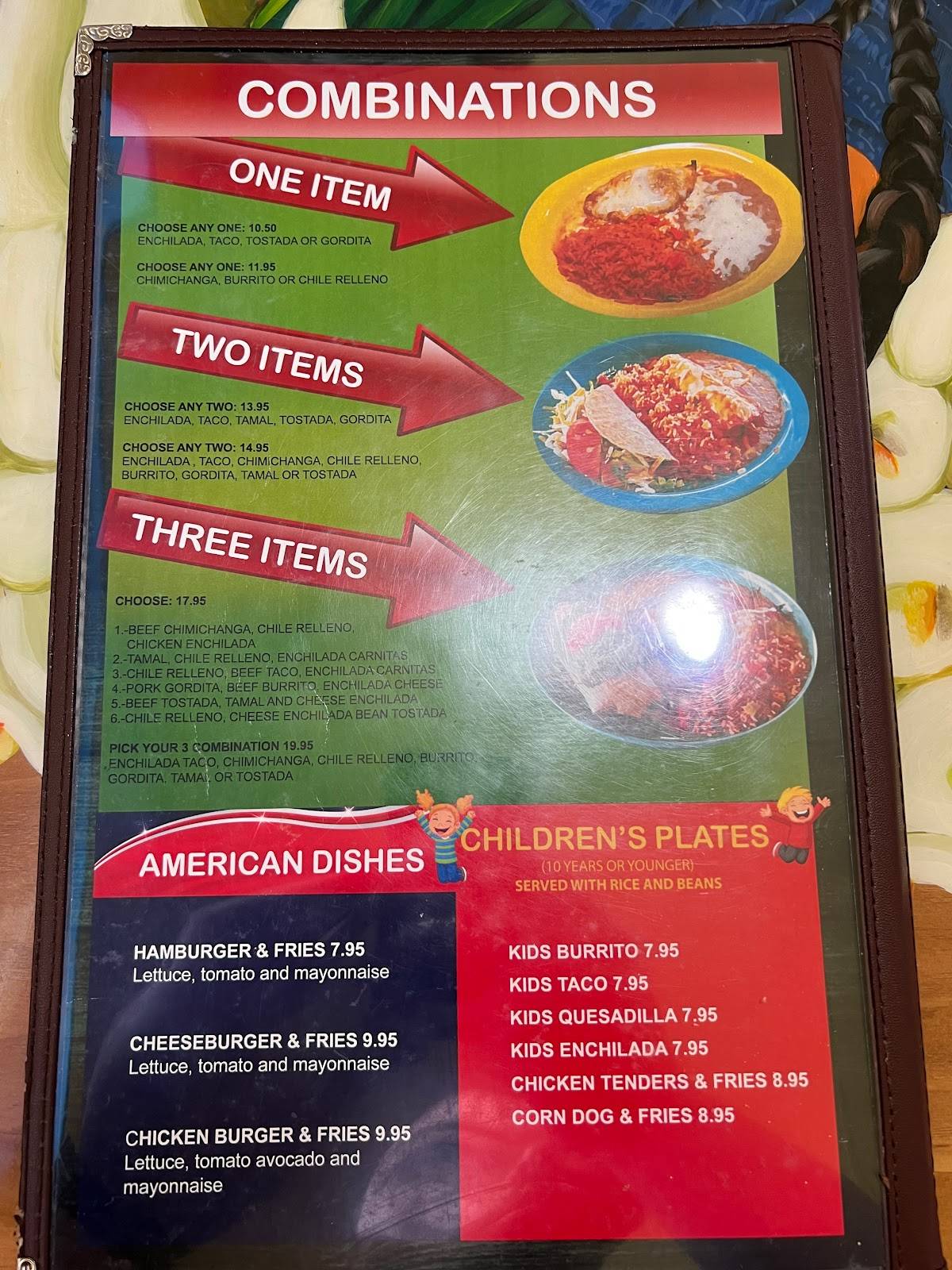 Menu at La Roca restaurant, Albany
