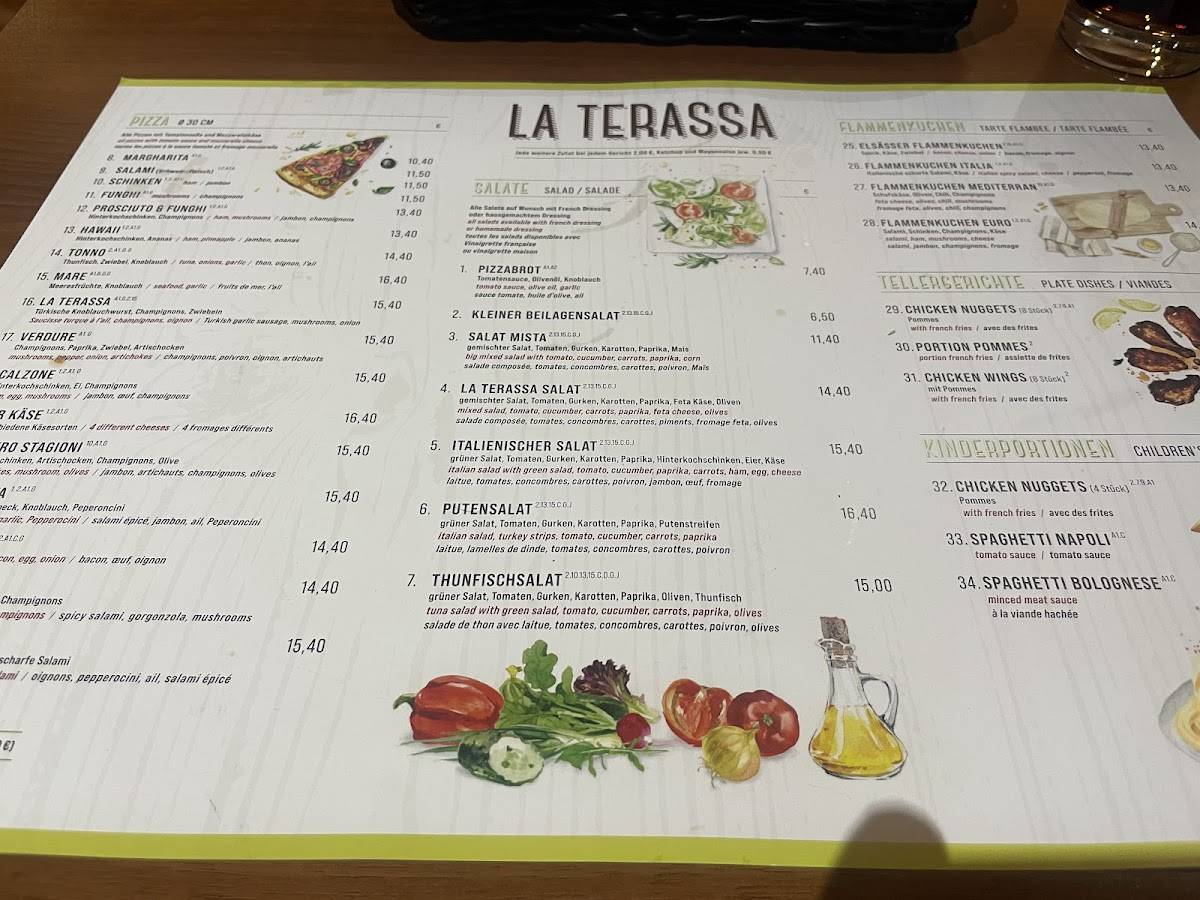 Speisekarte von Restaurant La Terrassa, Rust