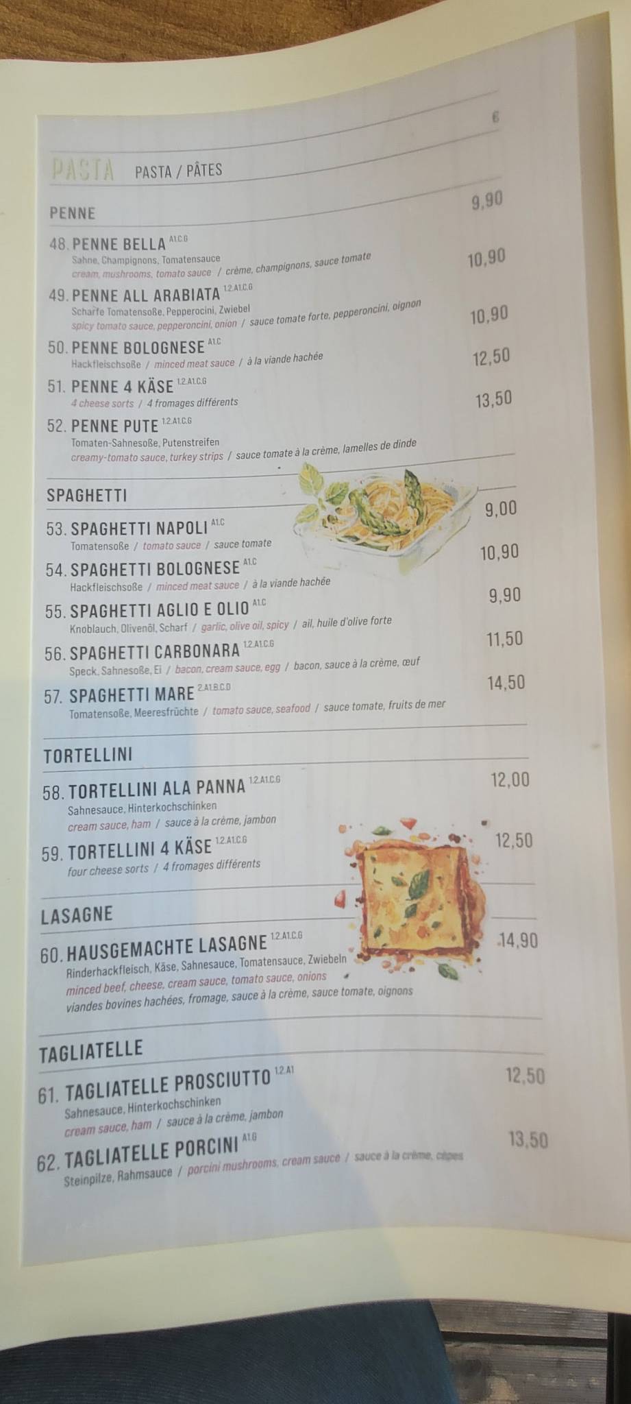 Menu at Restaurant La Terrassa, Rust