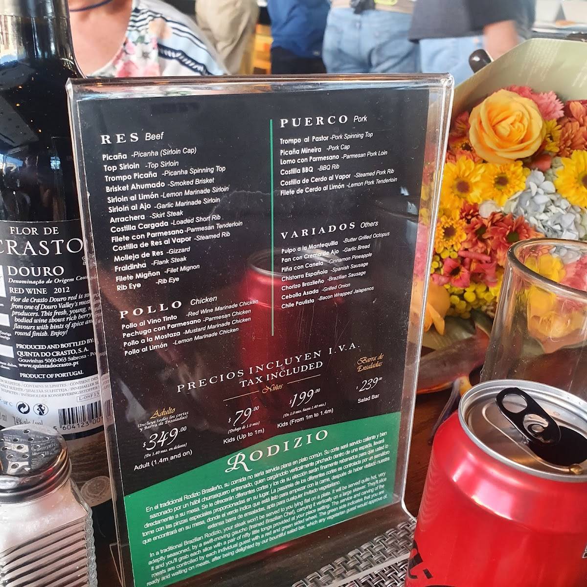 Carta de Las Espadas - Brazilian Steakhouse, Aguascalientes