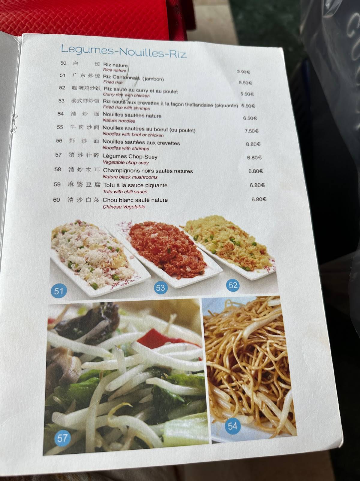 Menu au Le Dragon d'Europe restaurant, Serris