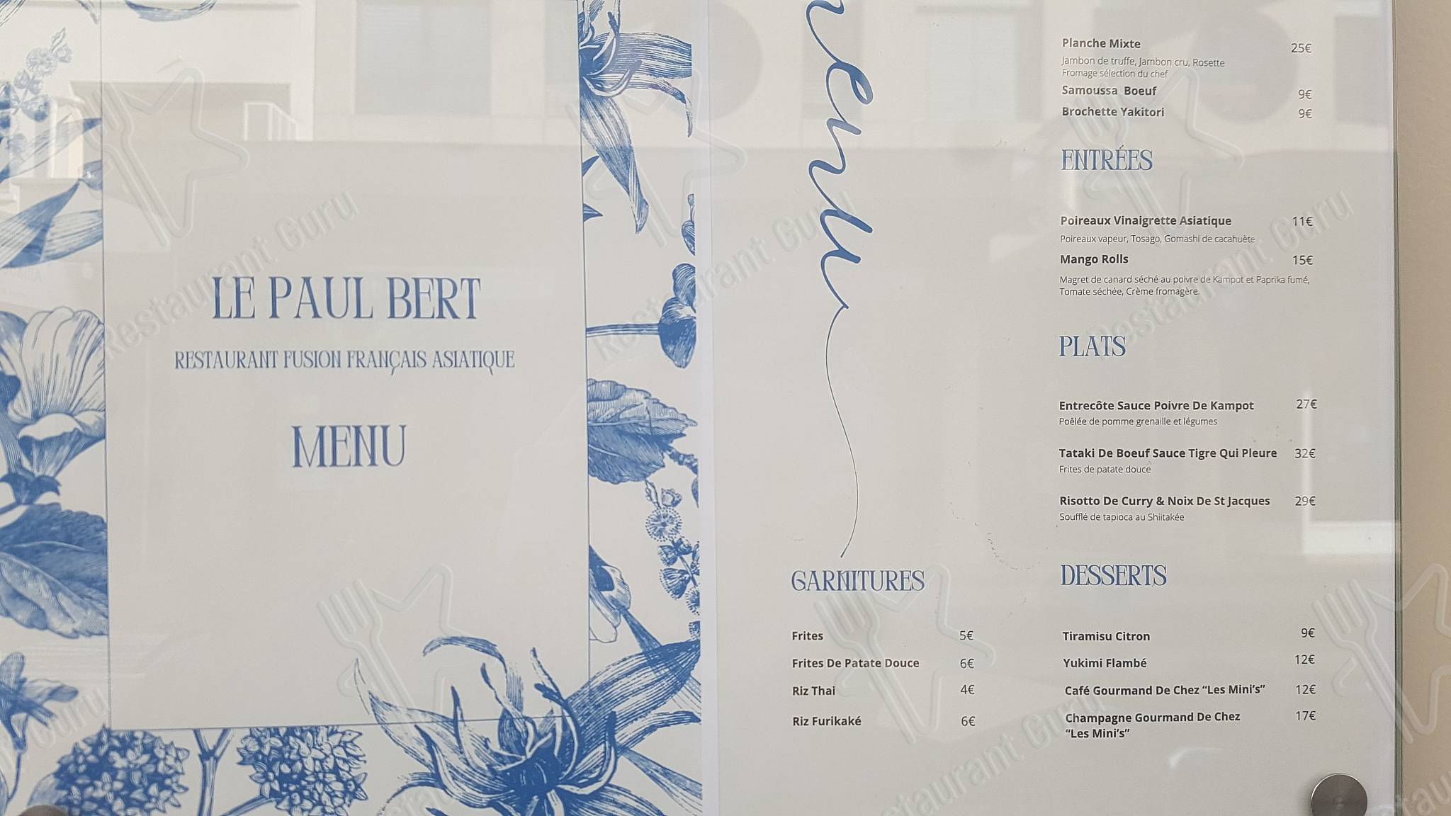 Menu au Restaurant Le Paul Bert, Annemasse