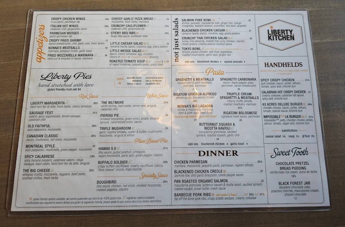 Menu at Liberty Kitchen Belmont restaurant, Langford