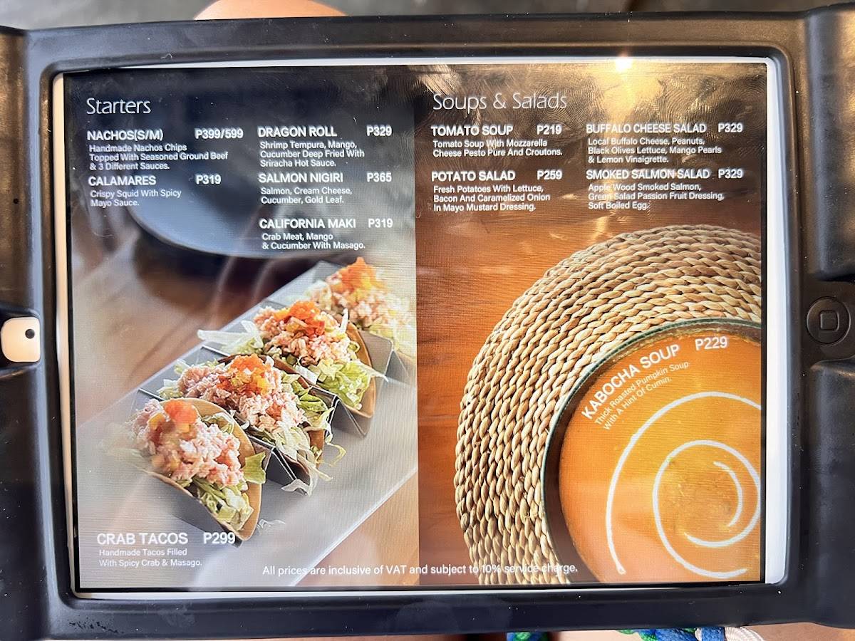 Menu at MIST Restaurant, Panglao, Anos Fonacier Circumferential Rd