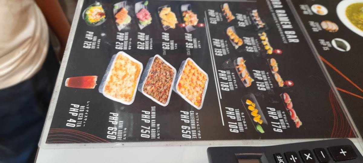 Menu at Makimura Ramen Bar - SM City Clark, Angeles