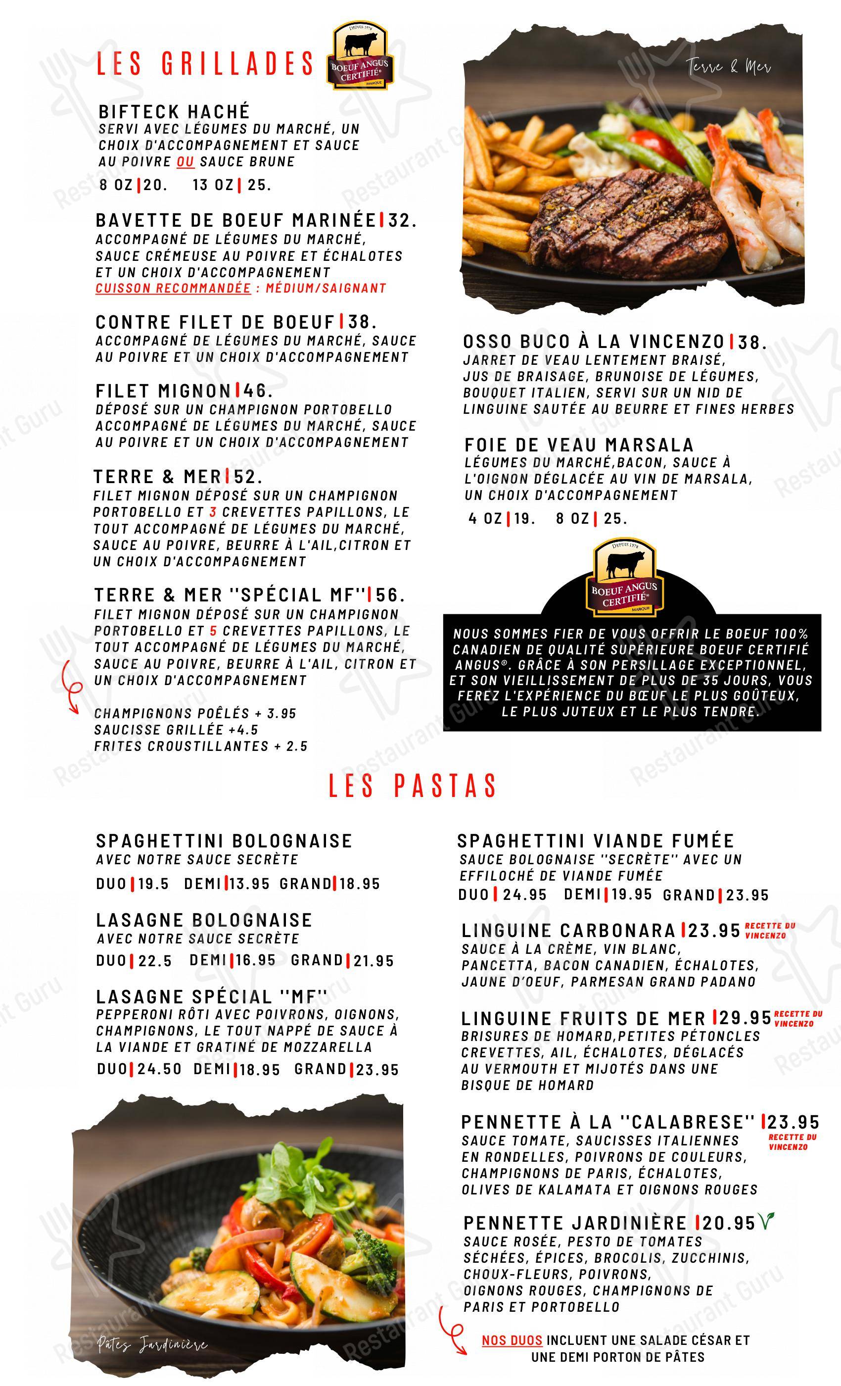 Menu au Maman Fournier Restaurant | Pub, Trois-Rivières, Bd des Récollets