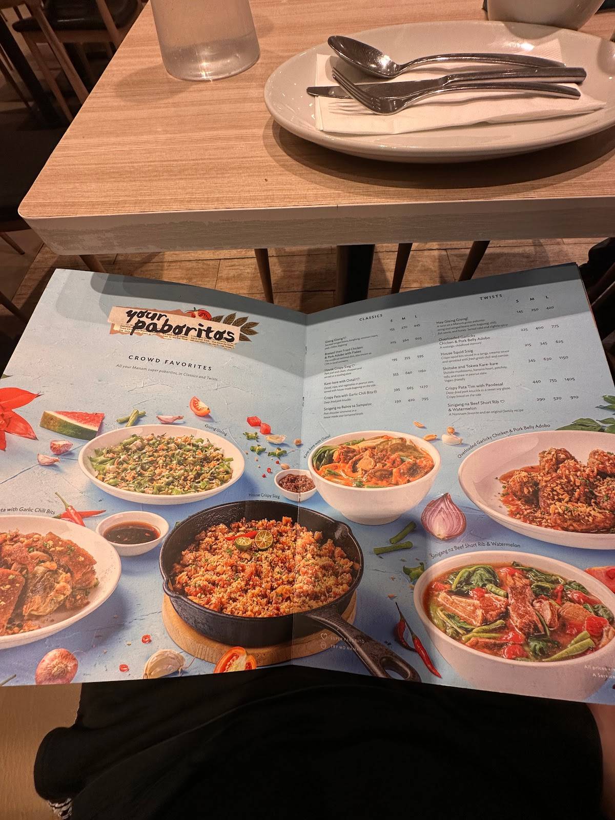 Menu at Manam Cafe Megamall, Mandaluyong, 3/F Mega Fashion Hall