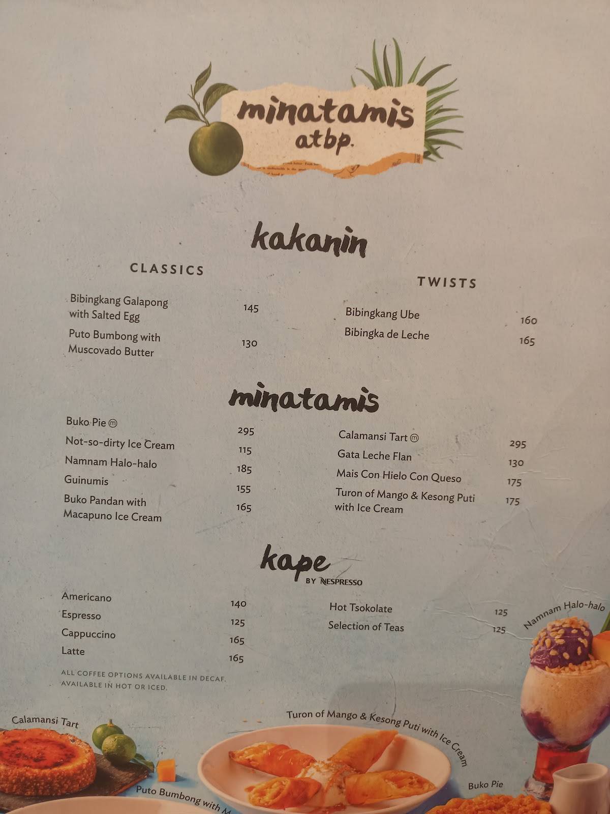 Menu at Manam restaurant, Mandaluyong, 3/F Mega Fashion Hall