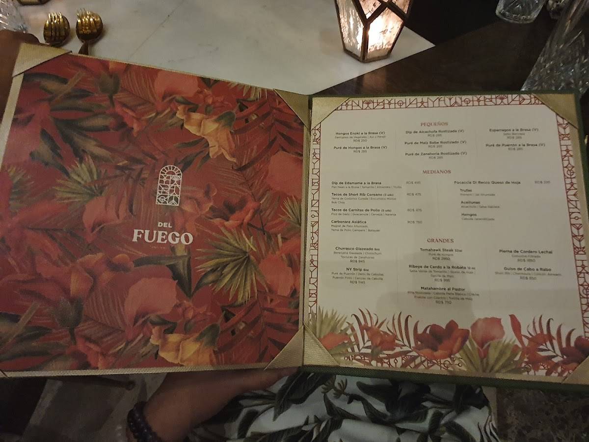 Carta del restaurante Maraca, Santo Domingo