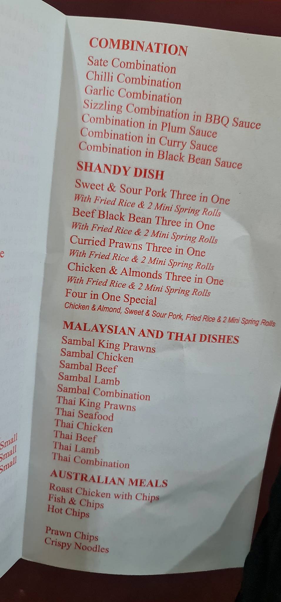 Menu at Marigold Garden Chinese Restaurant, Bathurst