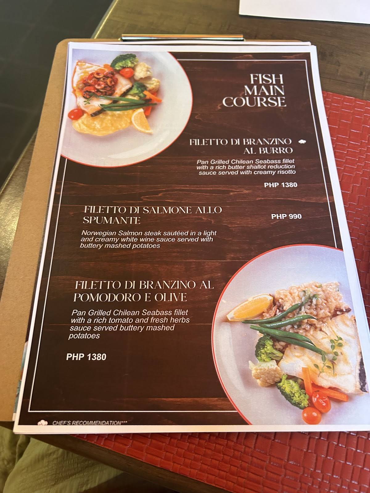 Menu at Mario Mio restaurant, Silang, 5XV7+3HF