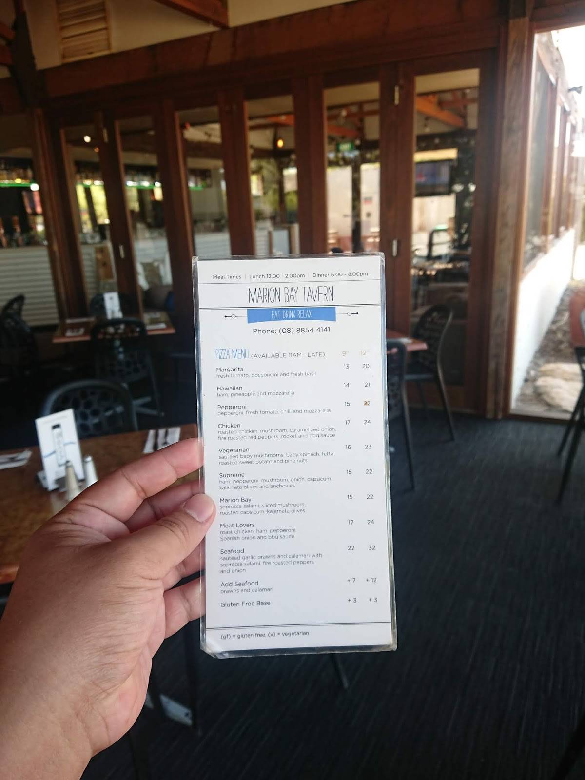 Menu at Marion Bay Tavern restaurant, Marion Bay, 5 Stenhouse Bay Rd