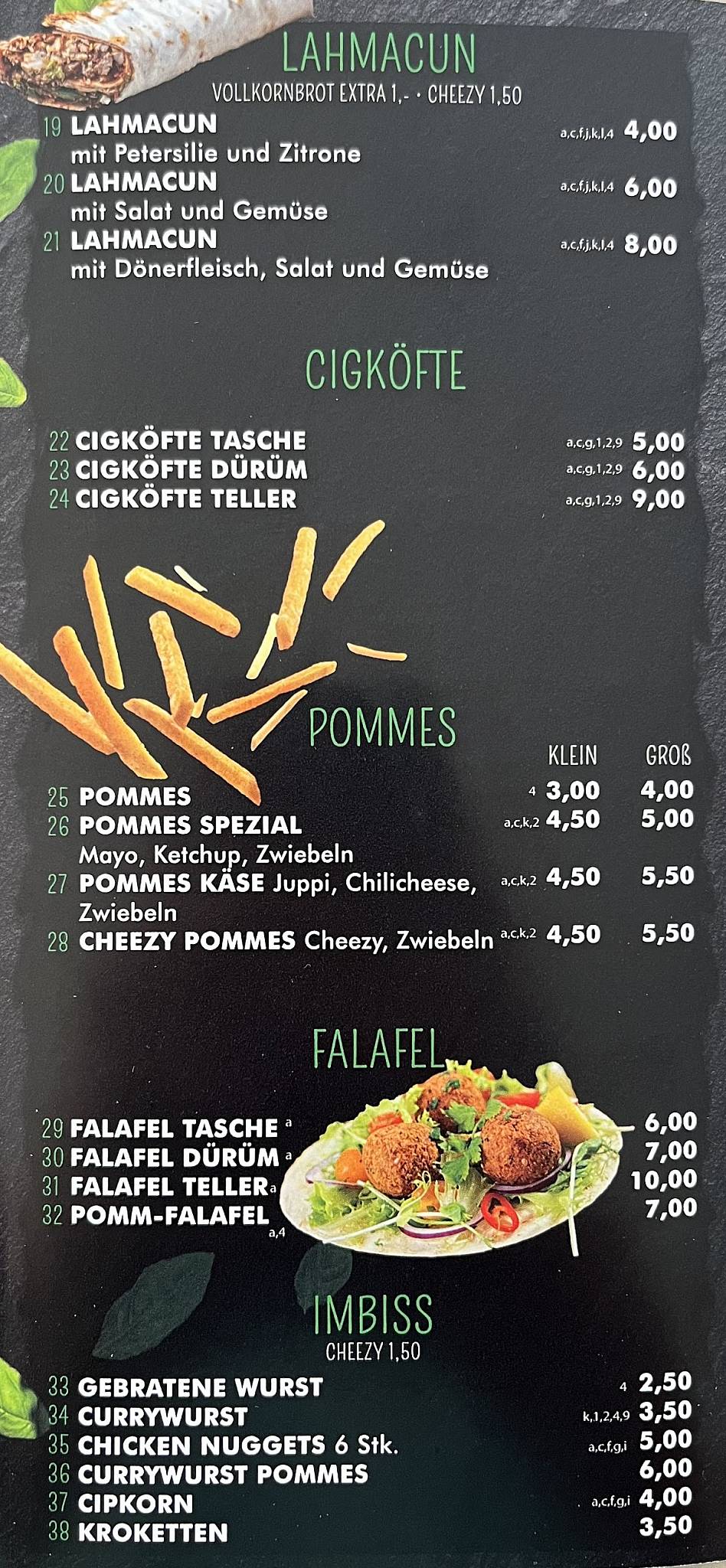 Speisekarte von Maxi Kebap restaurant, Lüdinghausen