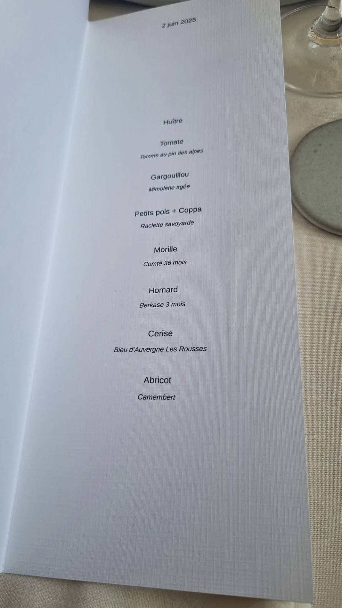 Menu au Menu Extra restaurant, Montréal