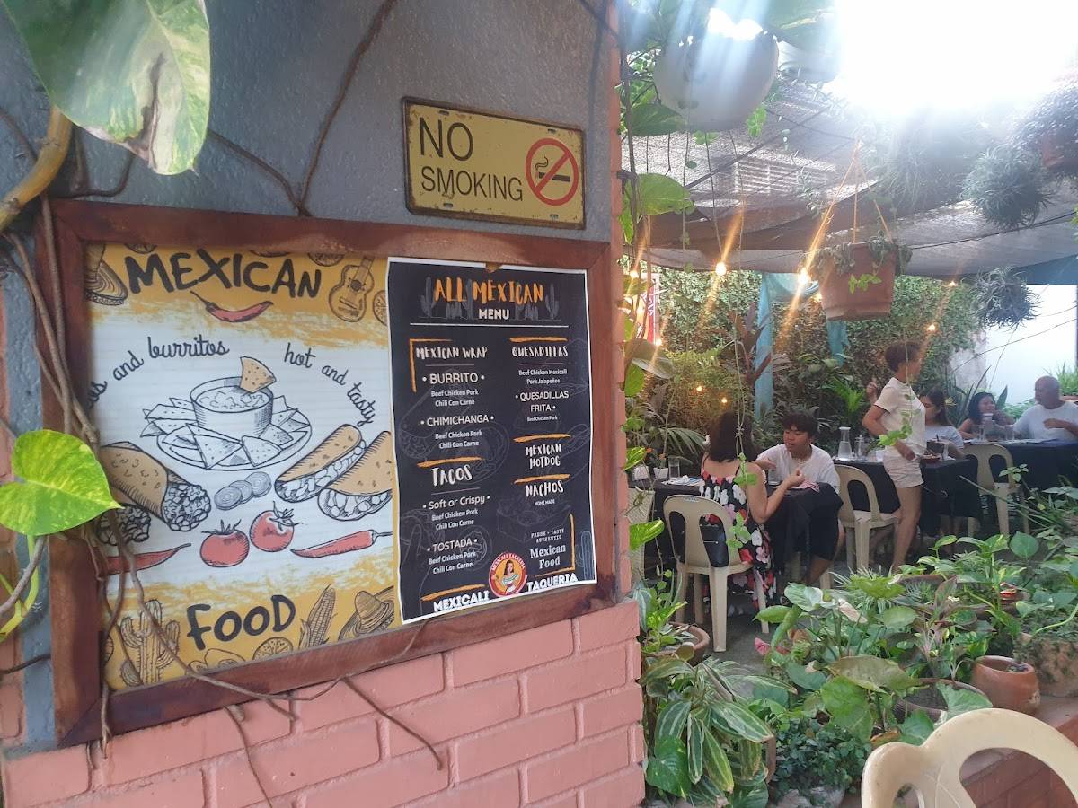 Menu at Mexicali Taqueria restaurant, Dumaguete