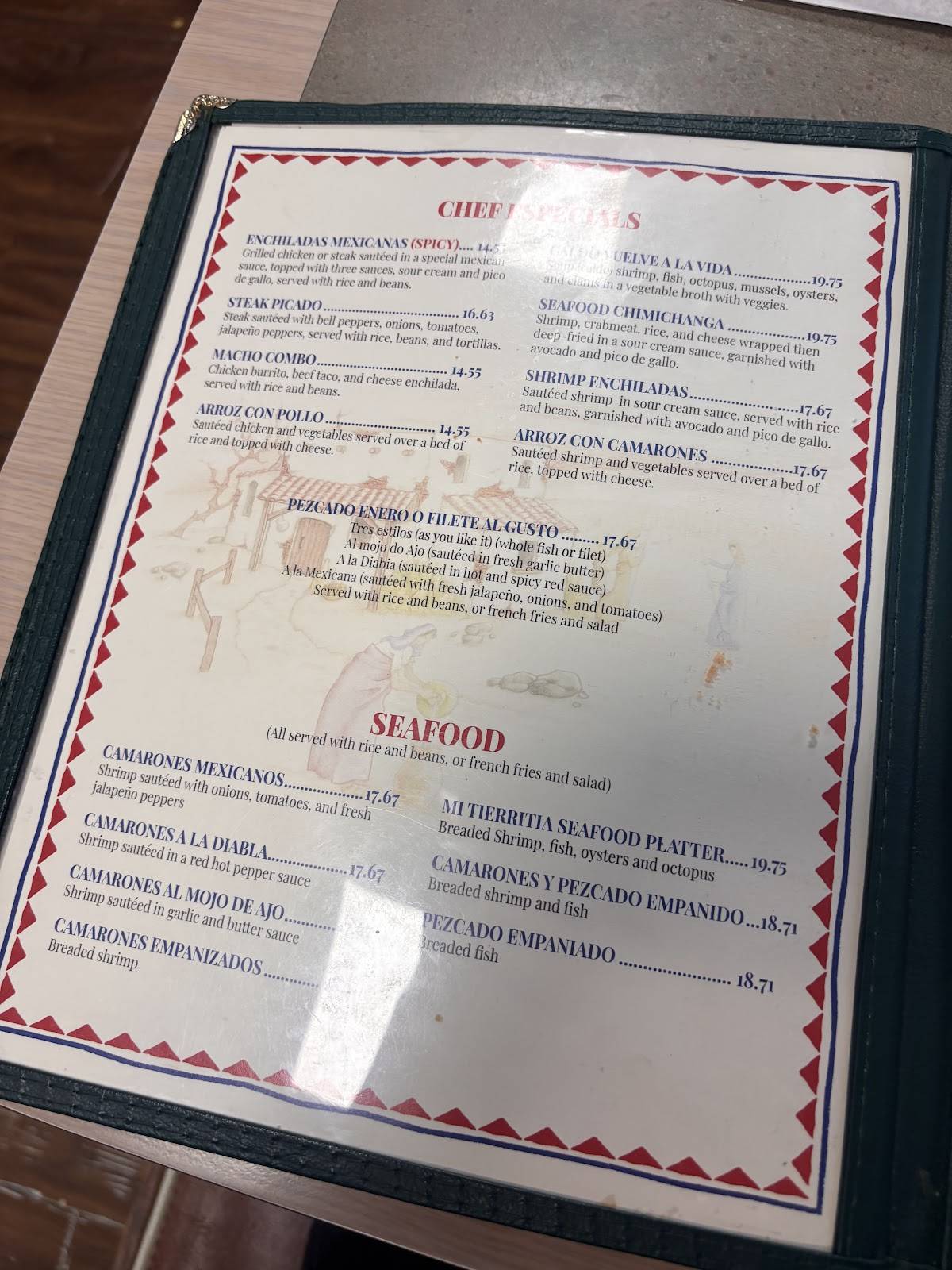Menu at Mi Tierrita-Hardeeville restaurant, Hardeeville, Whyte Hardee Blvd