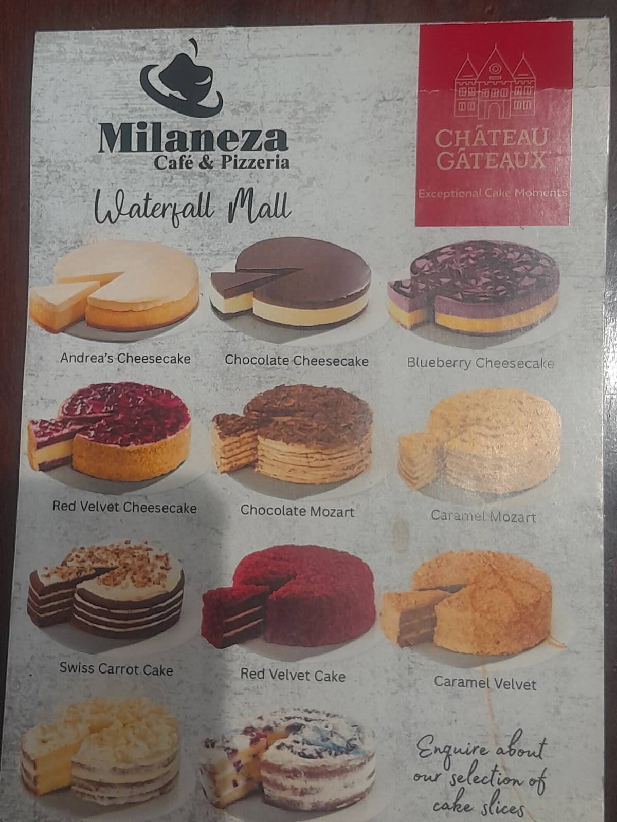 Menu at Milaneza Water fall Mall restaurant, Rustenburg