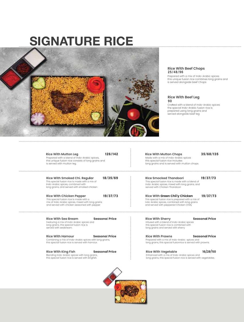 Menu at Mirache Grill Restaurant, Abu Dhabi