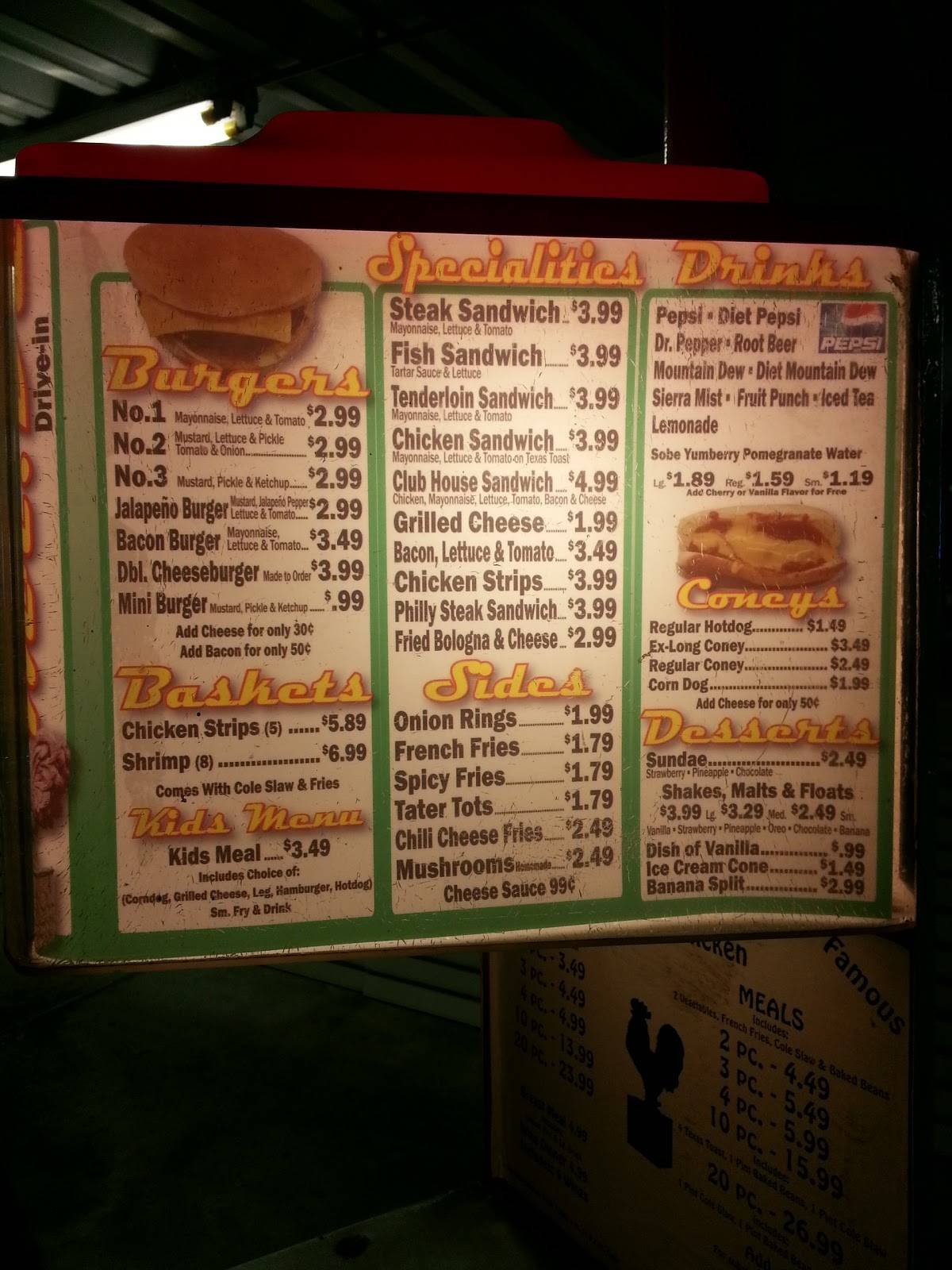 Menu at Mr D's restaurant, Henderson