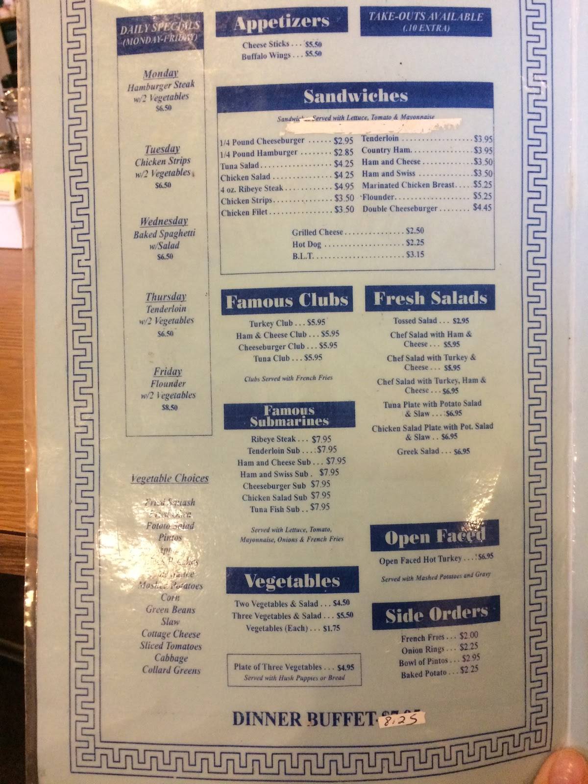 Menu at Mt Olympus Family Restaurant, East Bend