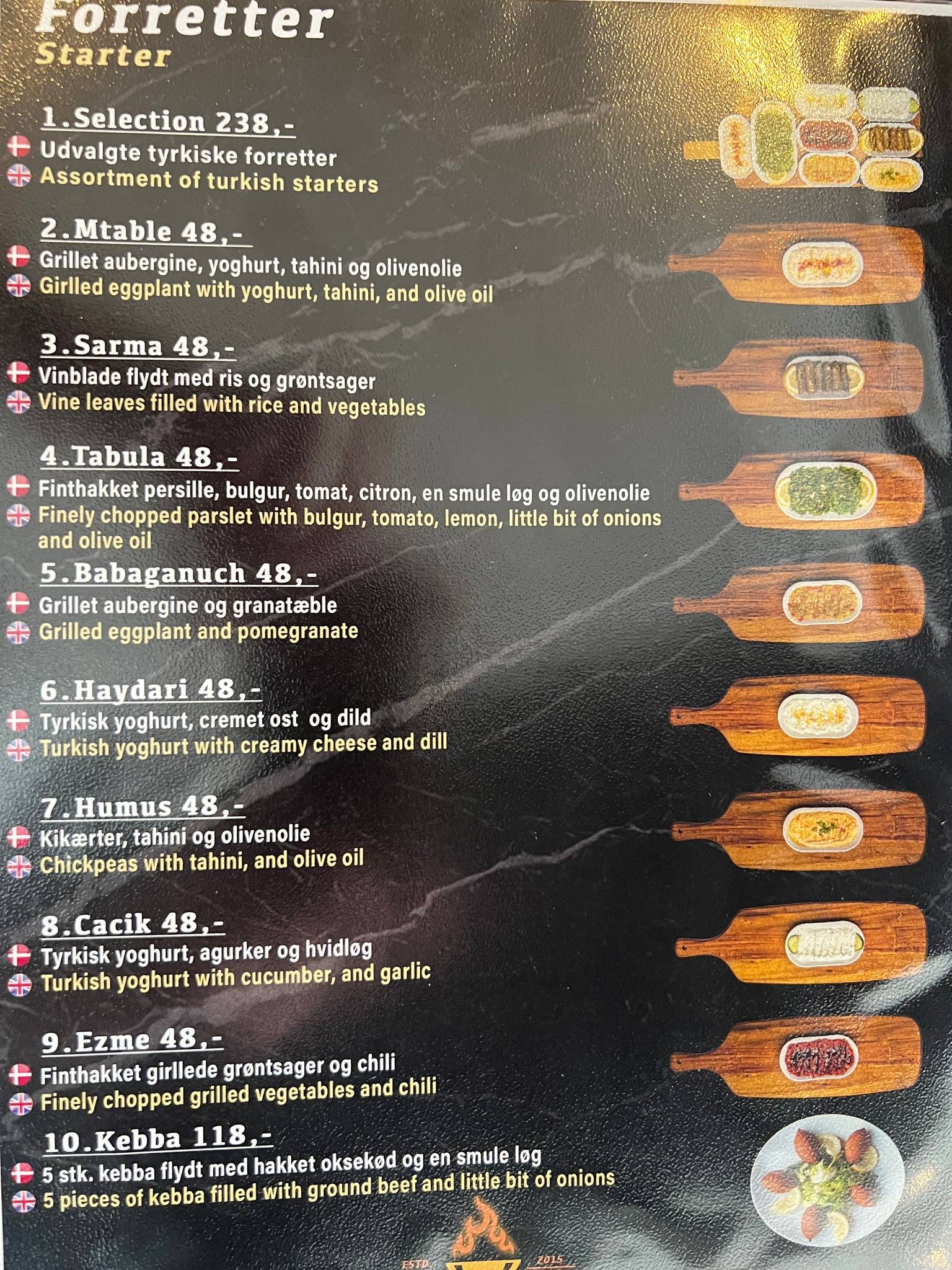 Menu at Naz Barbecue Restaurant, Kolding