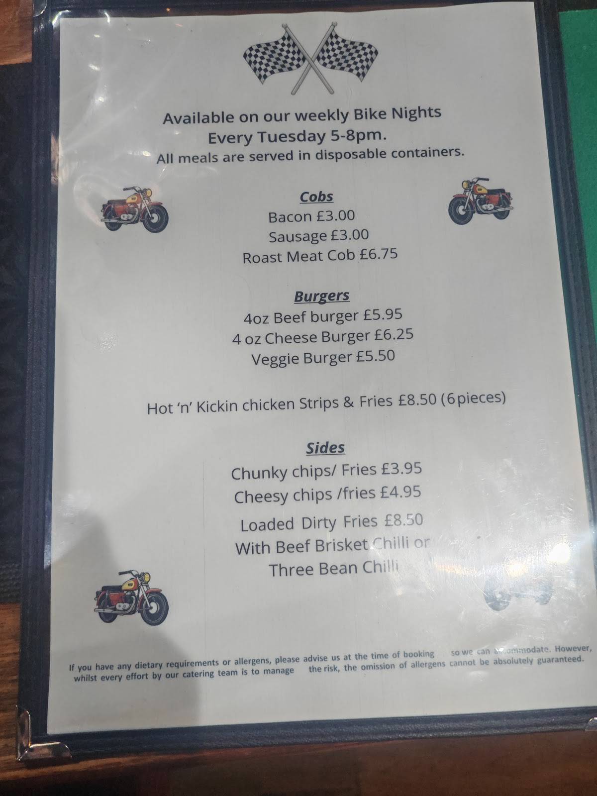 Menu at Nemo's Bar & Restaurant at Stoney Cove, Leicester