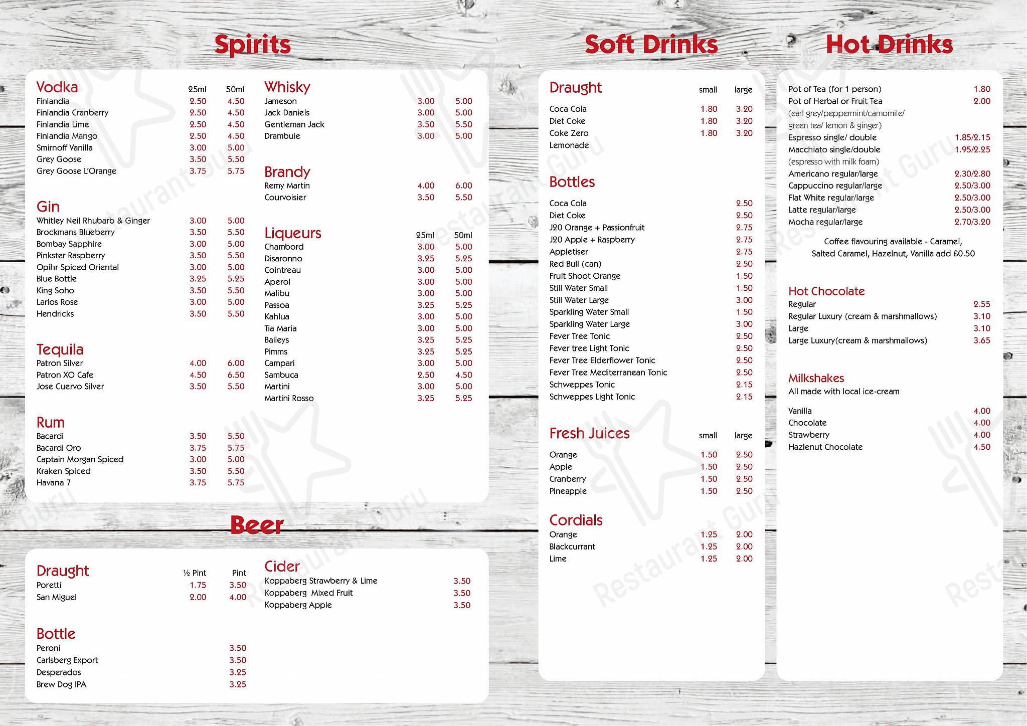 Menu at nuvo • Ciccetti • Caffè • Ristorante restaurant, Poulton-le-Fylde
