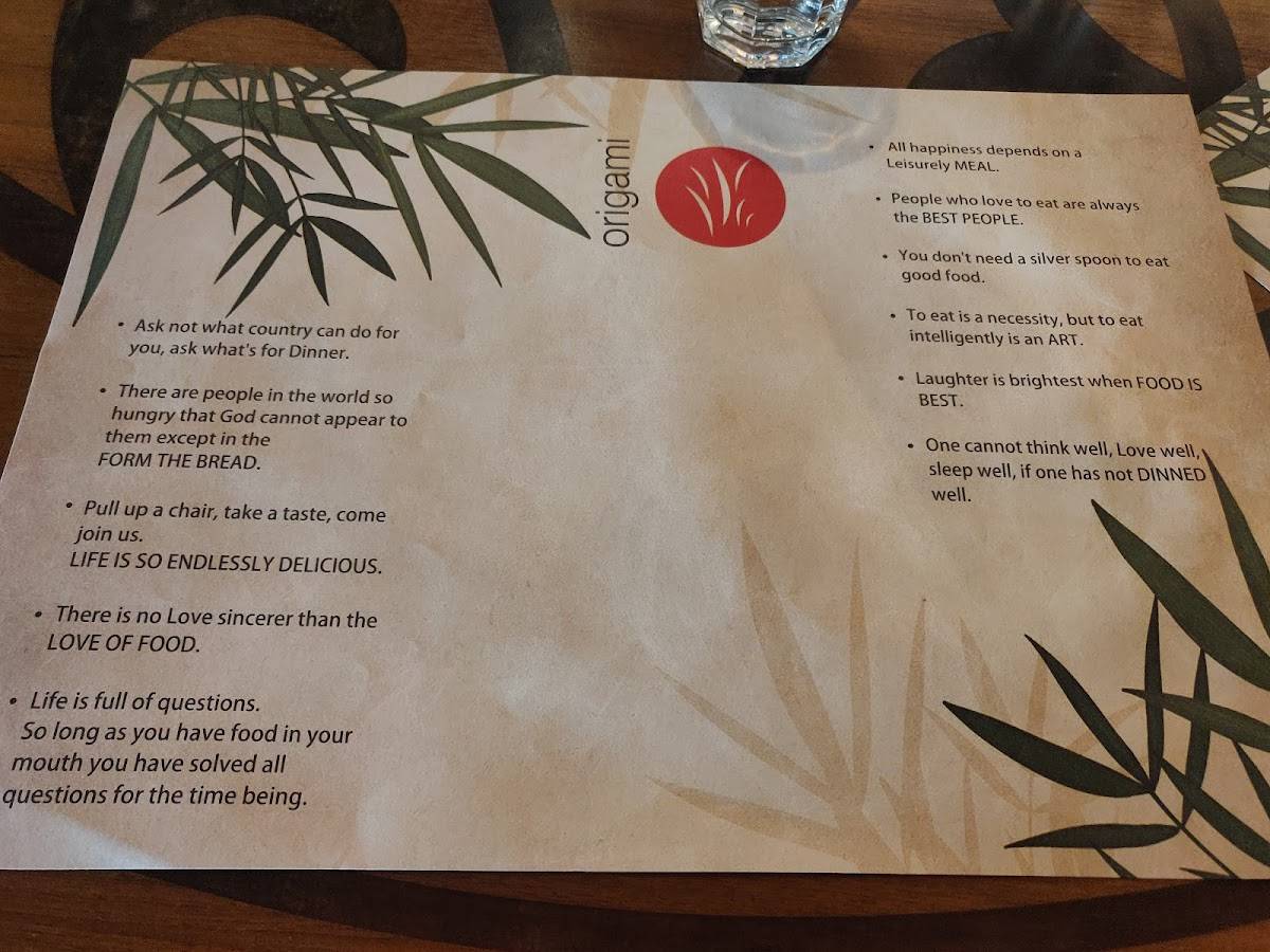 Menu at Origami Japanese & Korean Restaurant - BKC, Mumbai
