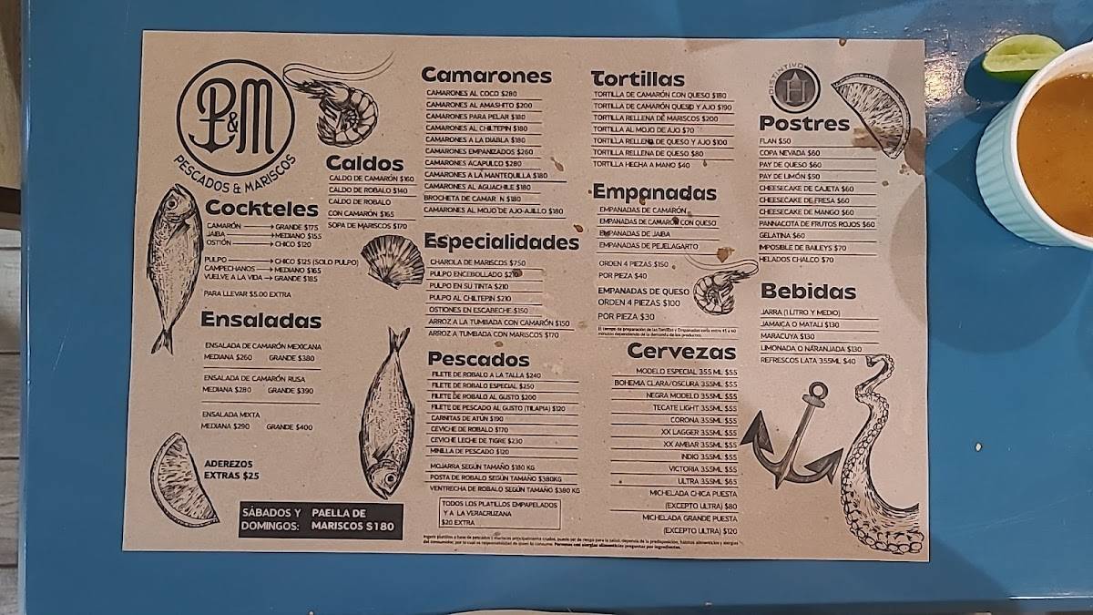 Carta del restaurante PESCADOS Y MARISCOS, Villahermosa