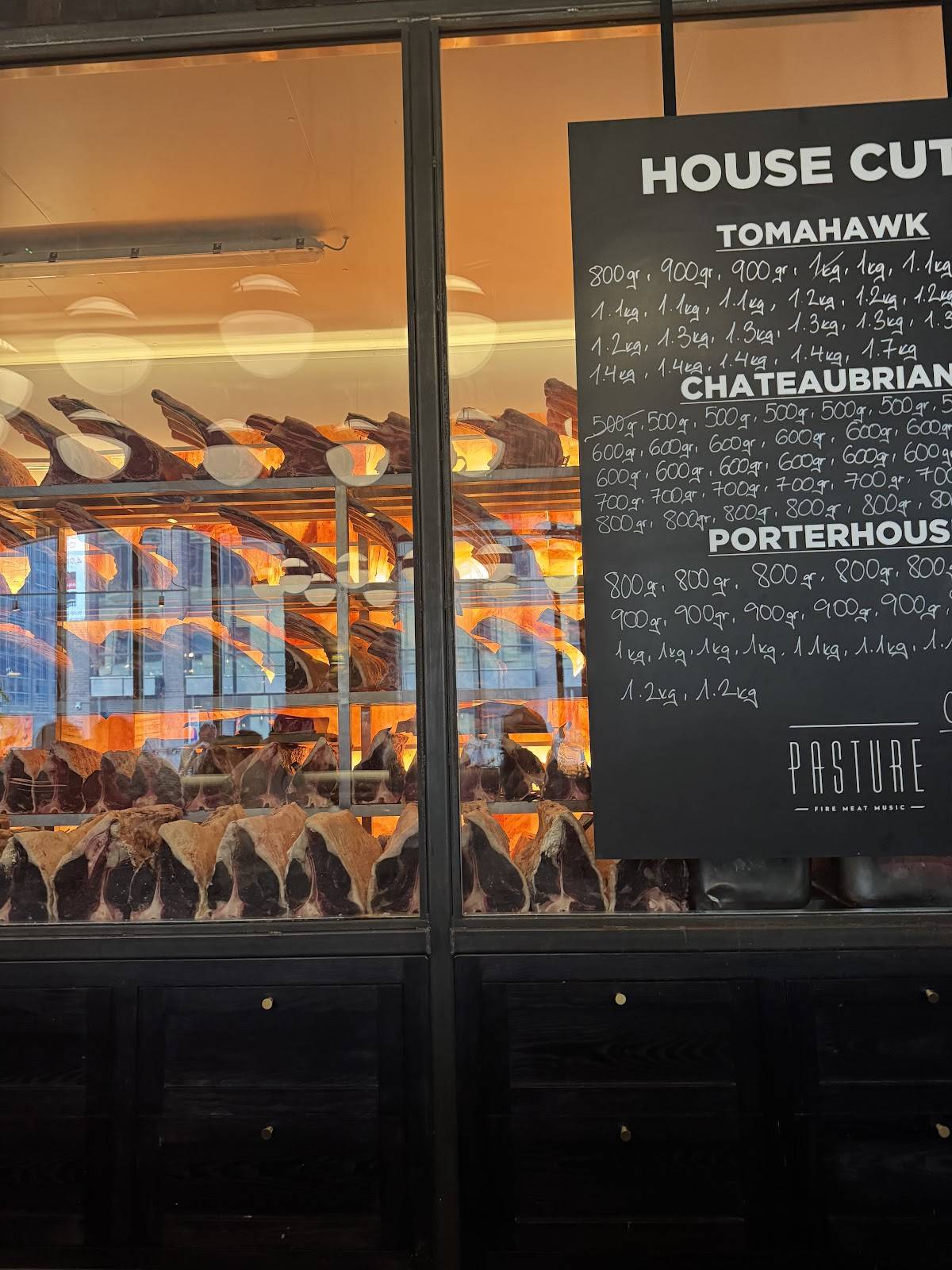 Menu at Pasture Birmingham restaurant, Birmingham