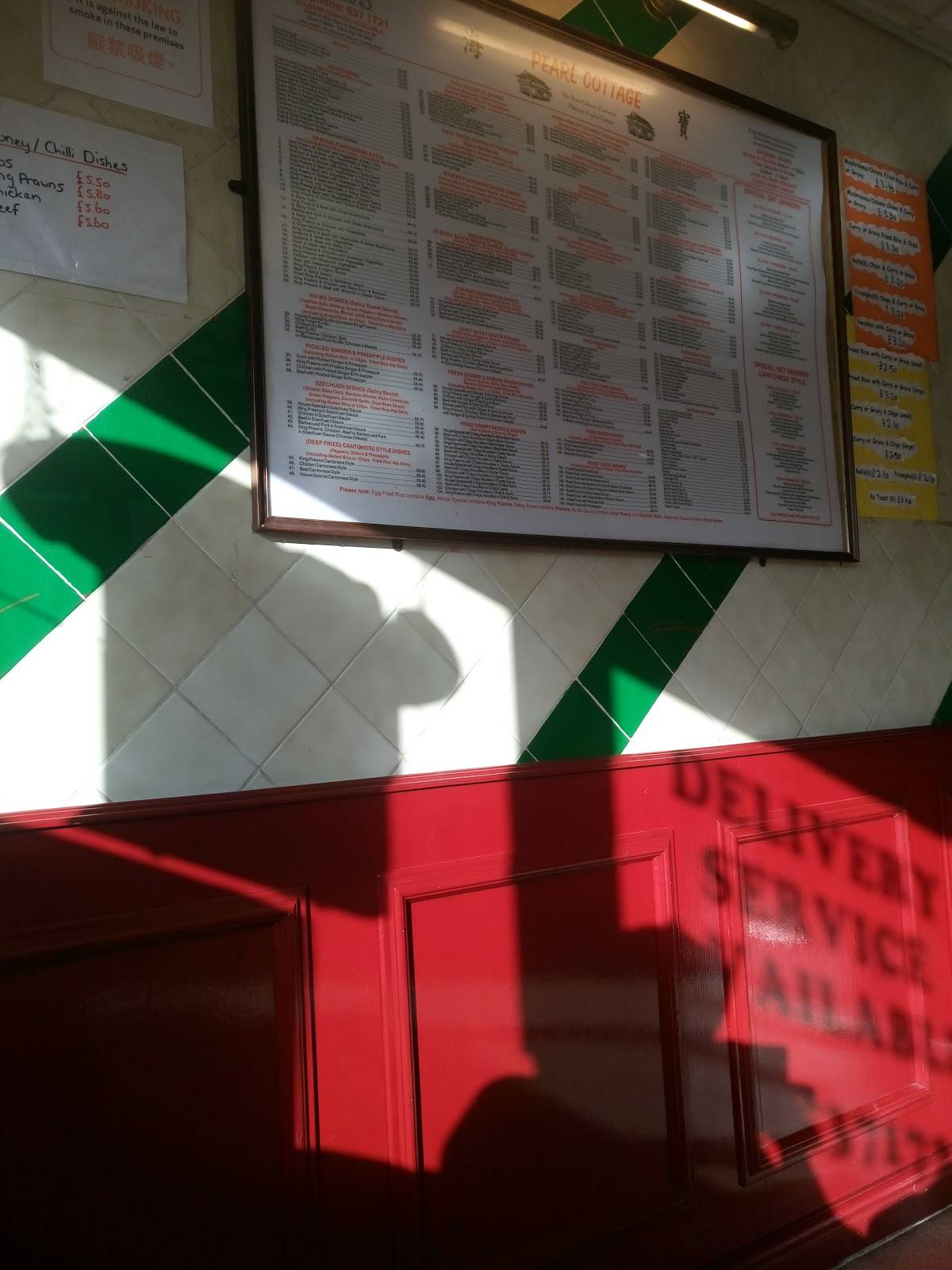 Menu at Pearl Cottage fast food, Jarrow