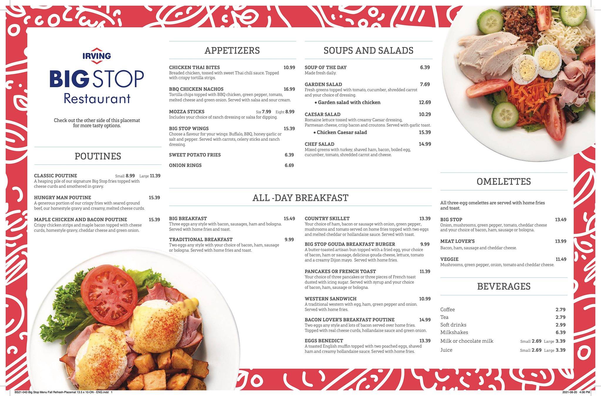 Menu at Pembroke Big Stop Restaurant, Pembroke, Paul Martin Dr