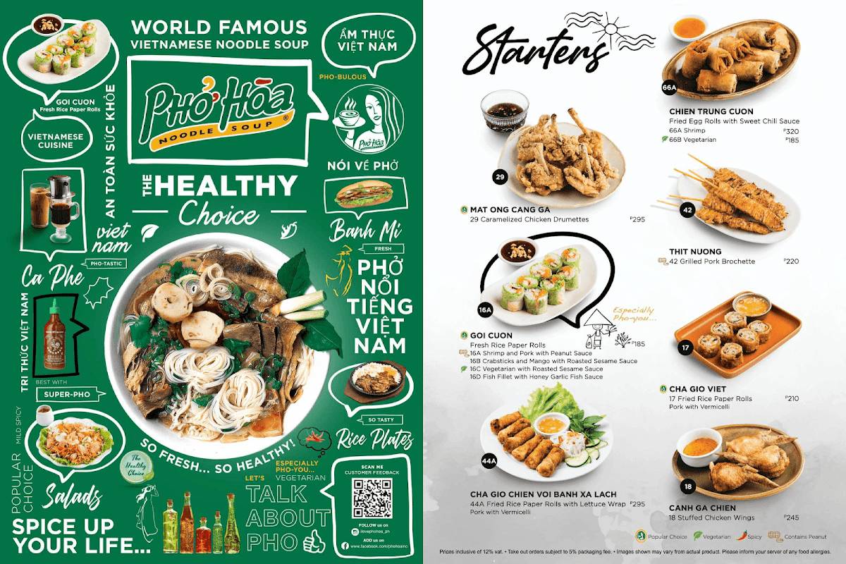 Menu at Pho Hoa - Eastwood Libis restaurant, Quezon City, F1