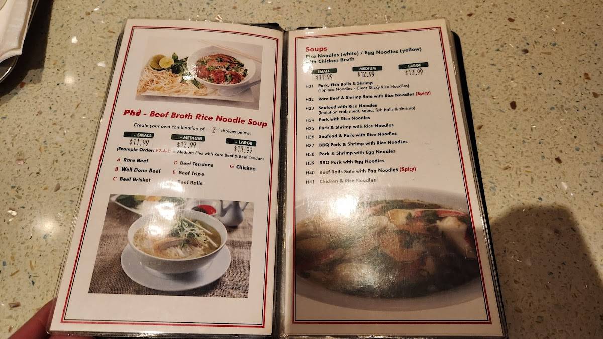 Menu at Pho Viet Taste restaurant, Ottawa