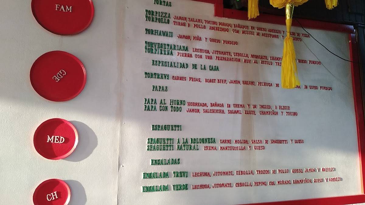 Carta del restaurante Pizzas Trevi, Tepic