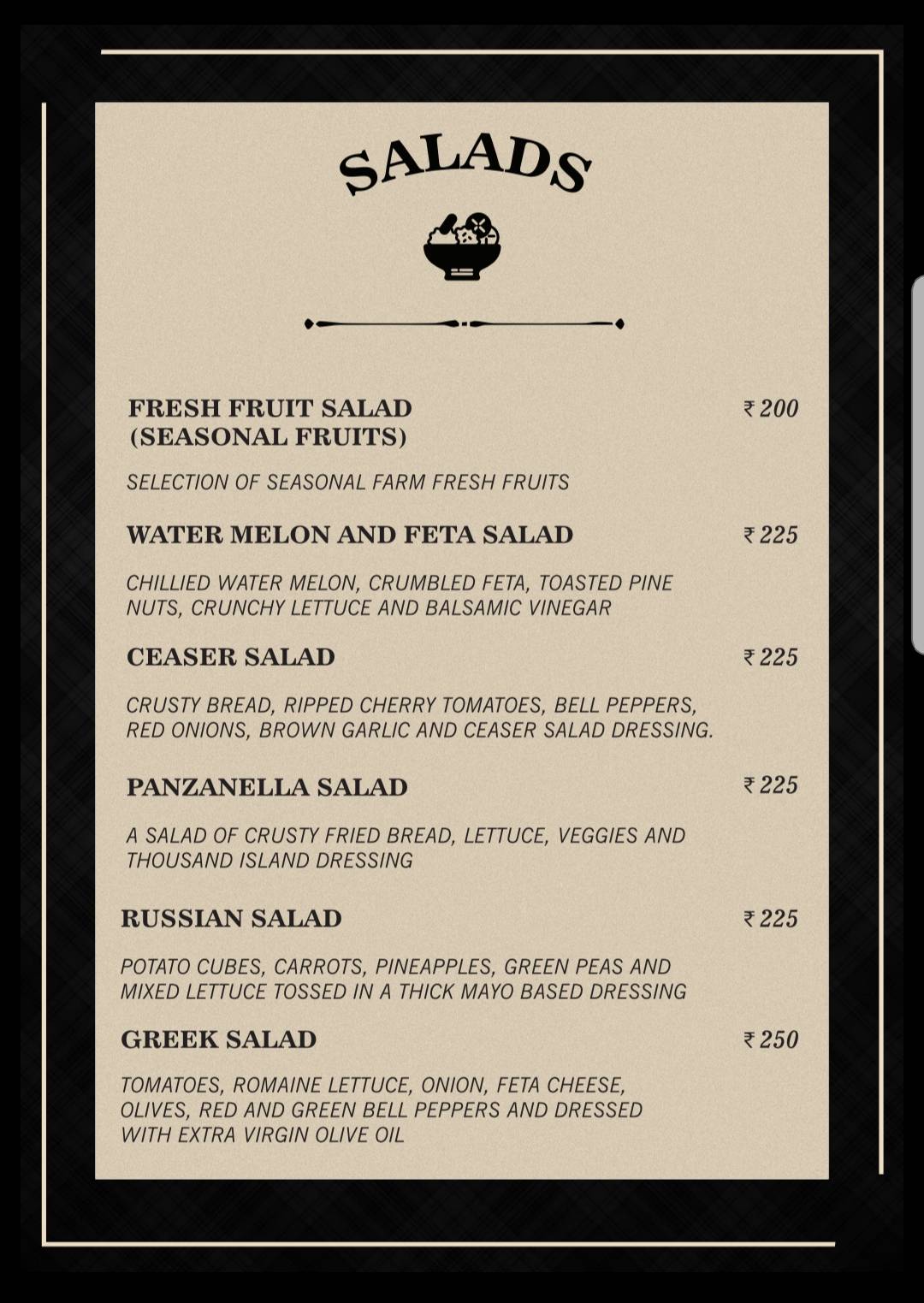 Menu at Plunge, Pune, 3rd Floor