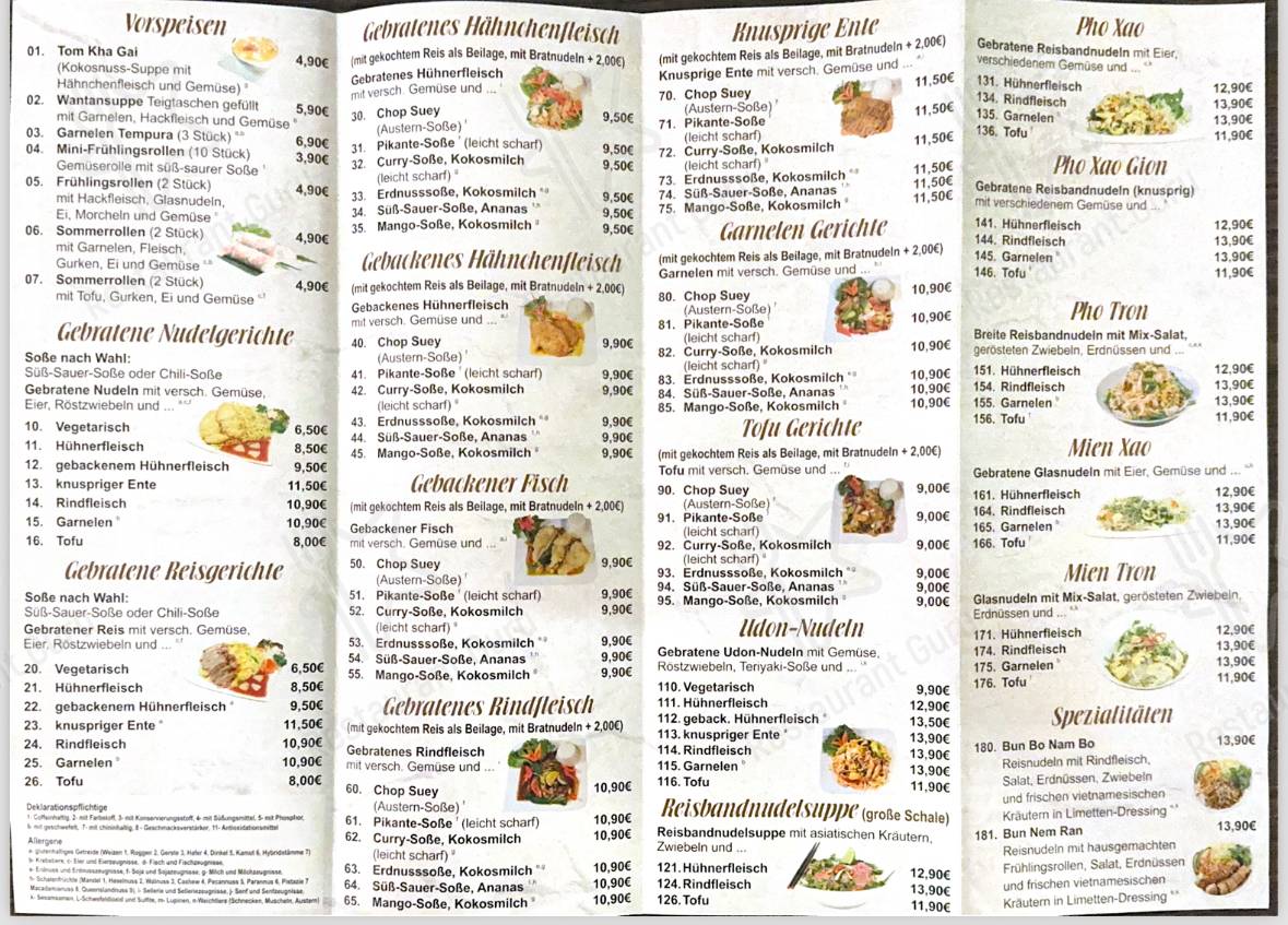 Speisekarte von Quan Ngon restaurant, Bad Berneck im Fichtelgebirge