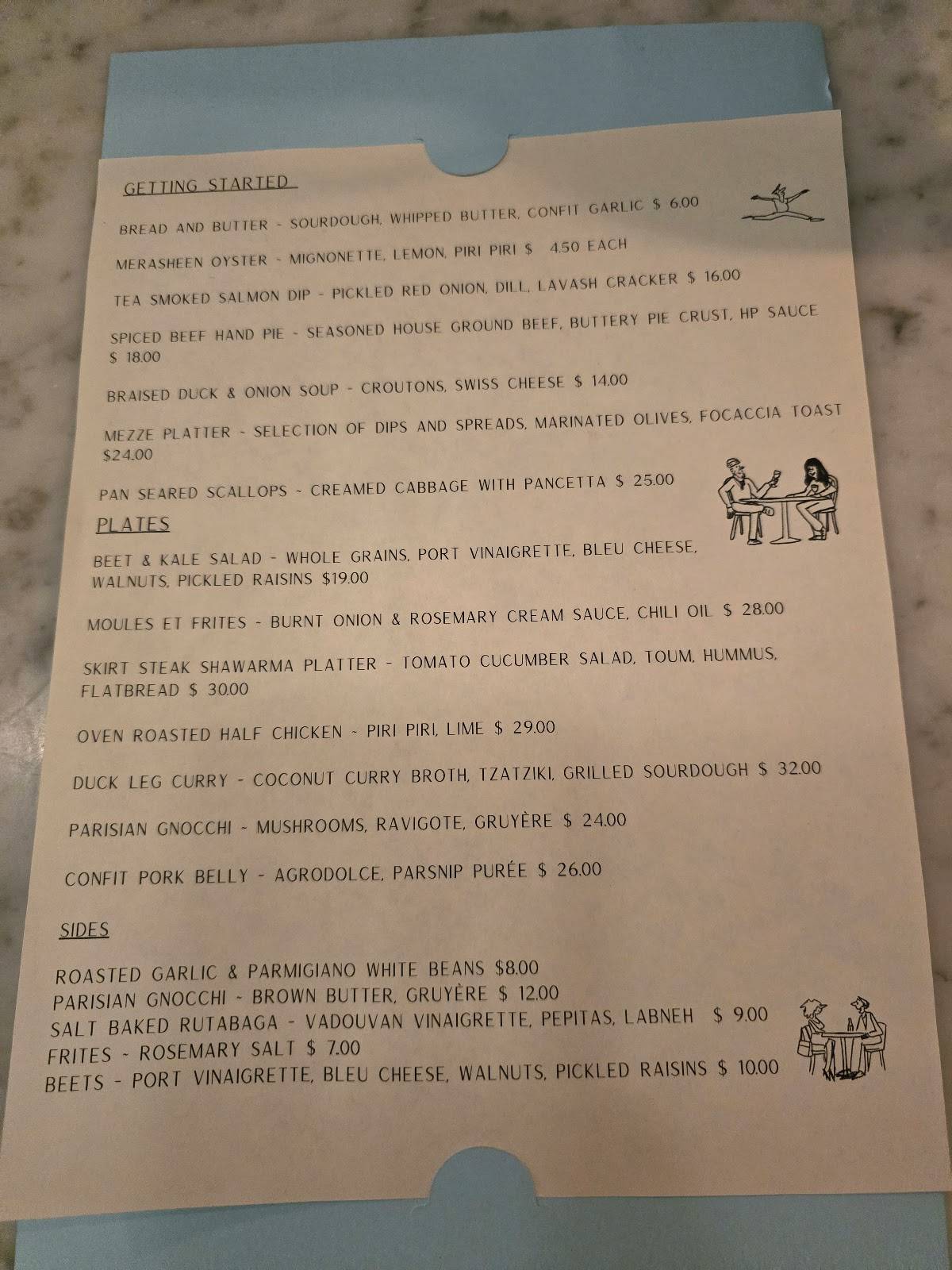 Menu at Rabble restaurant, St. John's