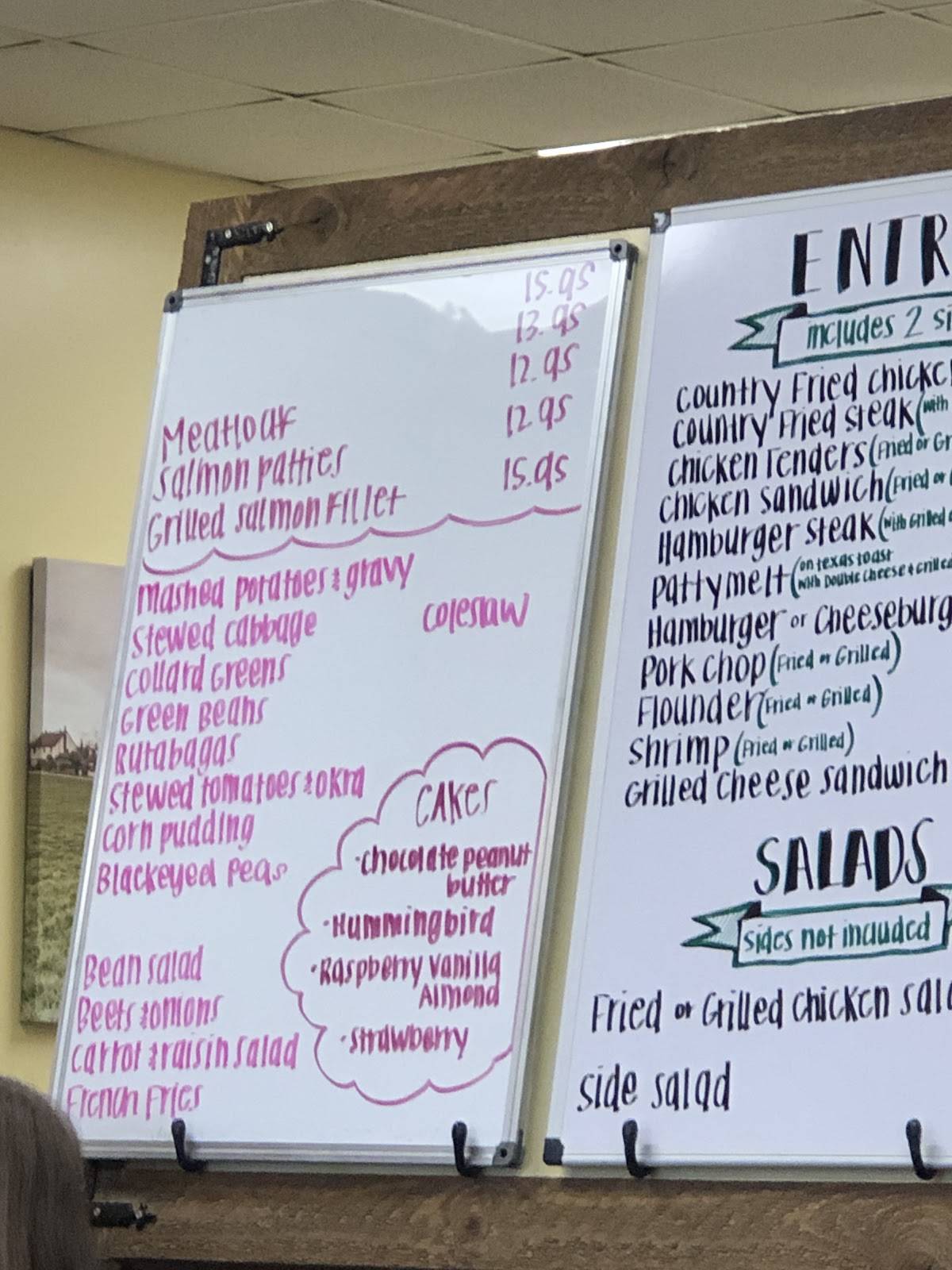 Menu at Rachel's Southern Style Restaurant, Watkinsville