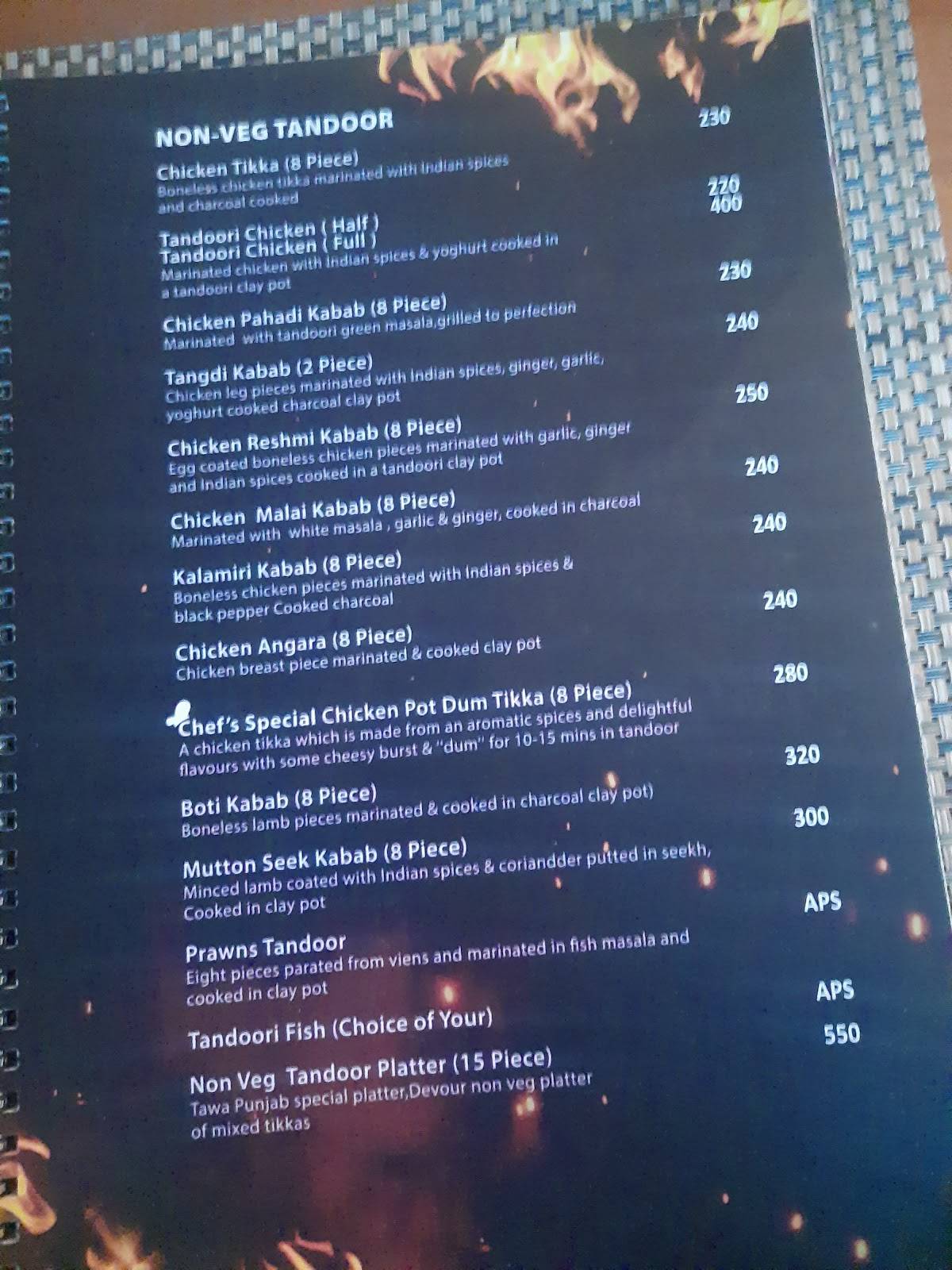 Menu at The Tawa Punjab - Manipal, Manipal