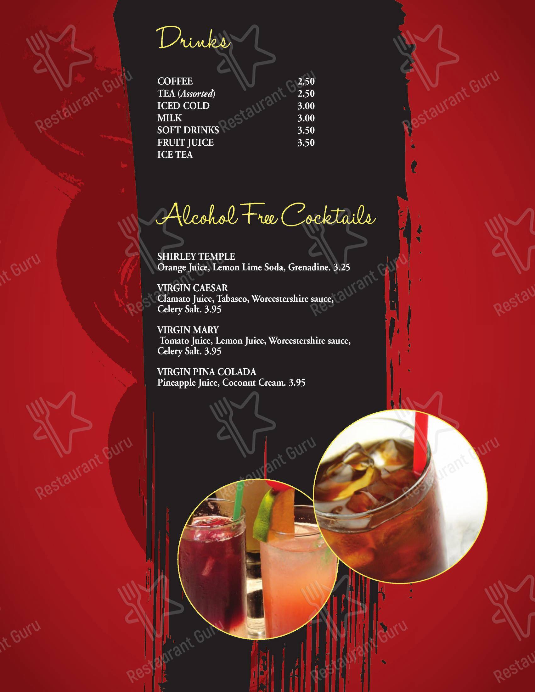 Menu at Red Diamond House Restaurant, Edmonton