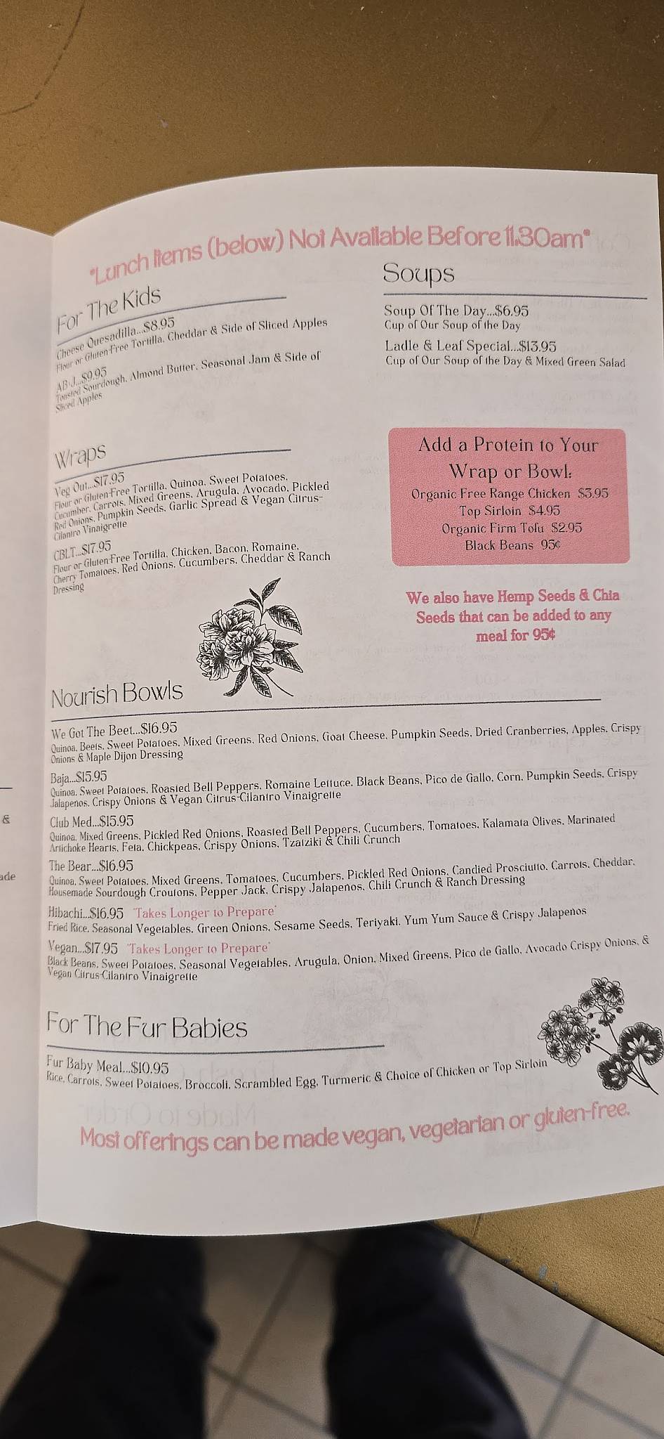 Menu at Remedy Eatery restaurant, Kings Beach