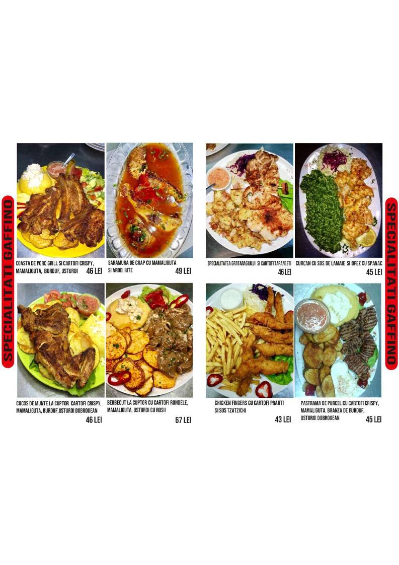 Menu at Restaurant Gaffino Galati, Galați
