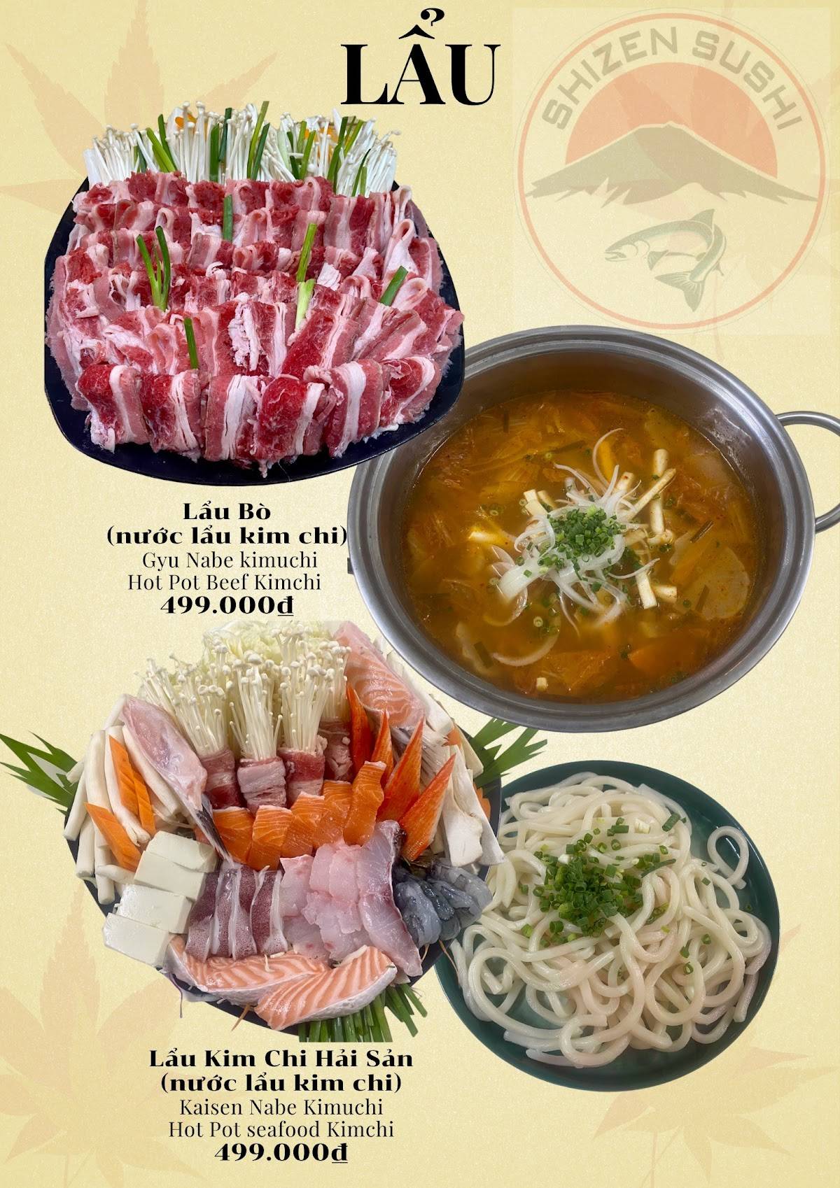 Carta de SHIZEN SUSHI NINH BÌNH ( JAPANESE RESTAURANT ), tp. Ninh Bình