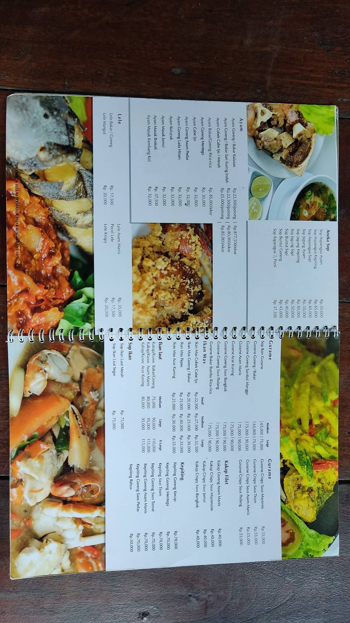 Menu at Sari Kuring Indah restaurant, Cilegon, Jl. Jend A Yani 35 RT 006/03