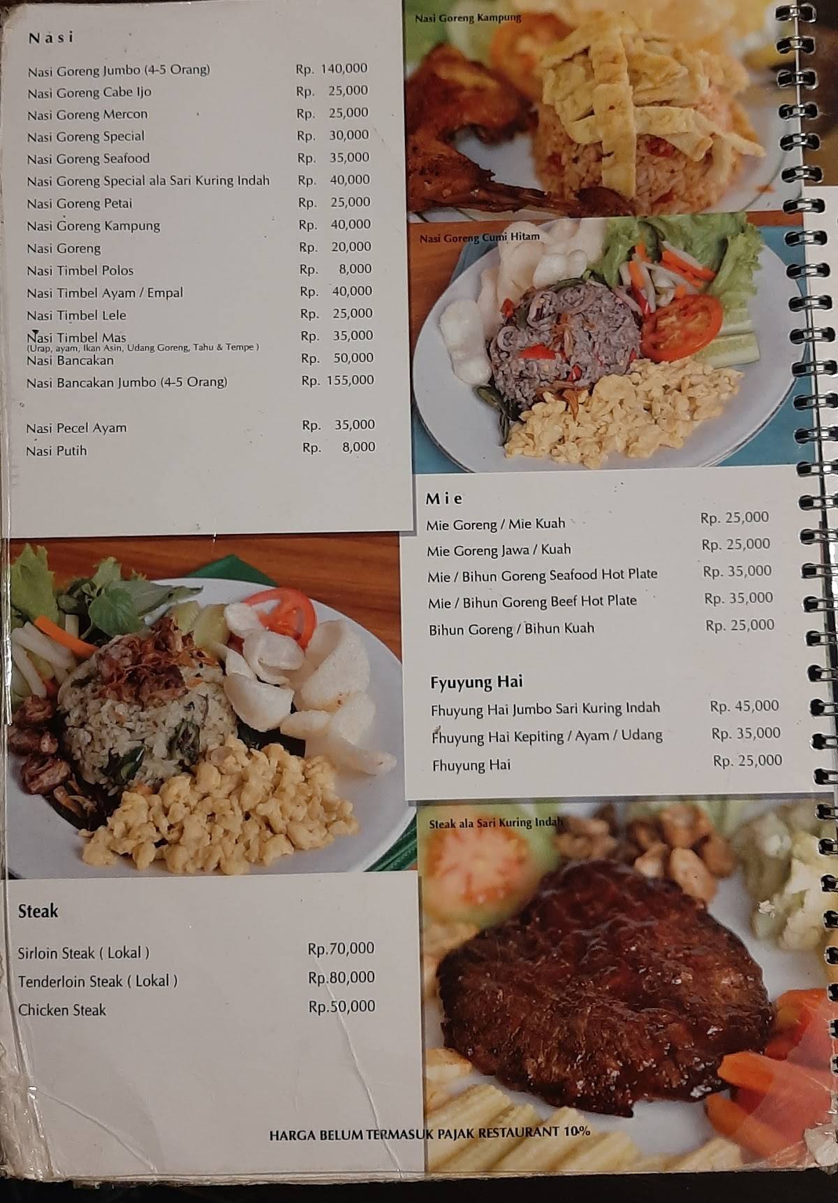 Menu at Sari Kuring Indah restaurant, Cilegon, Jl. Jend A Yani 35 RT 006/03